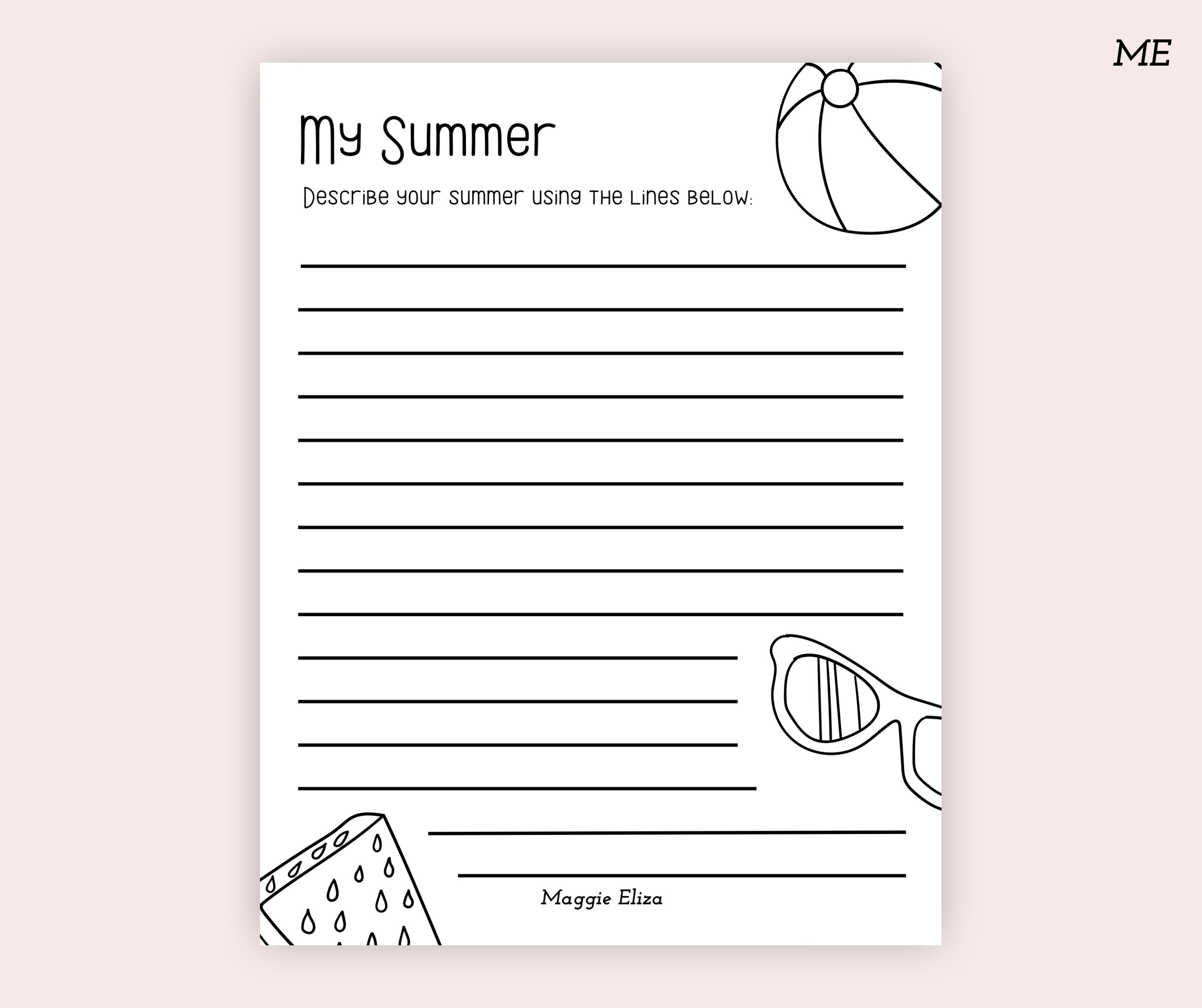 Printable Summer Journal Activity iPad Goodnotes - Etsy