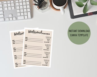 Open House Sign in Sheet Printable, Digital Download, Simple Client ...