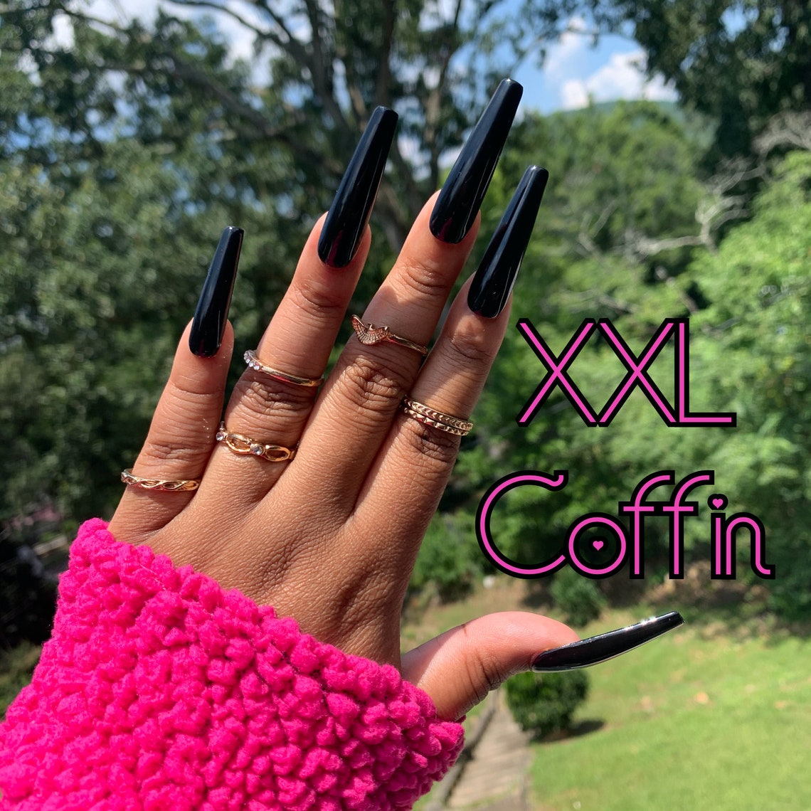 Gel Full Cover Nail Tips Full Cover Press Ons Xxl Coffin Xxl Etsy