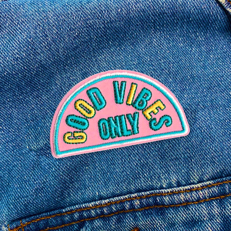 Good Vibes Patch Good Vibes Only Embroidered Iron-on Patch - Etsy
