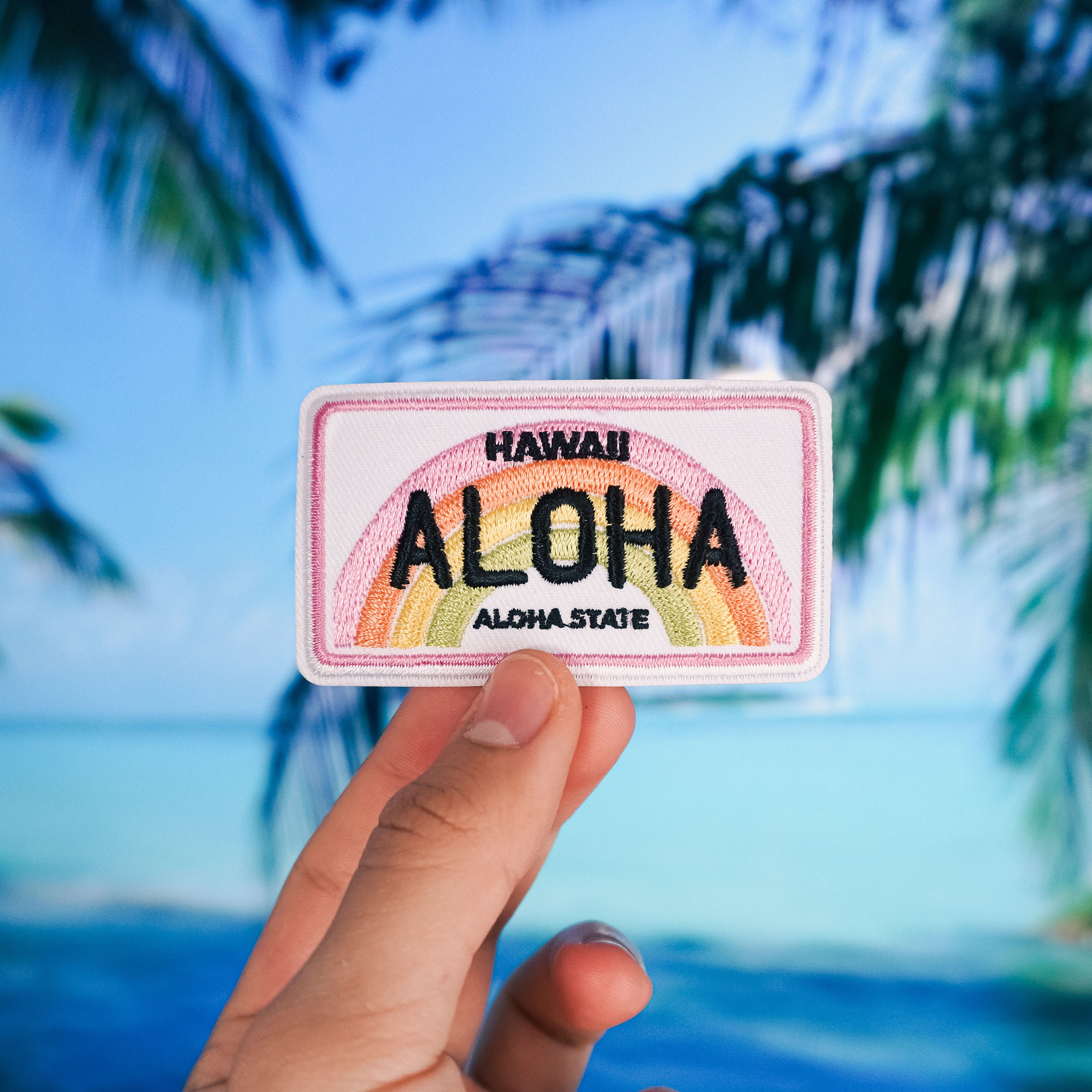 Aloha Hawaii Plate Patch Aloha Embroidered Iron-on Patch - Etsy