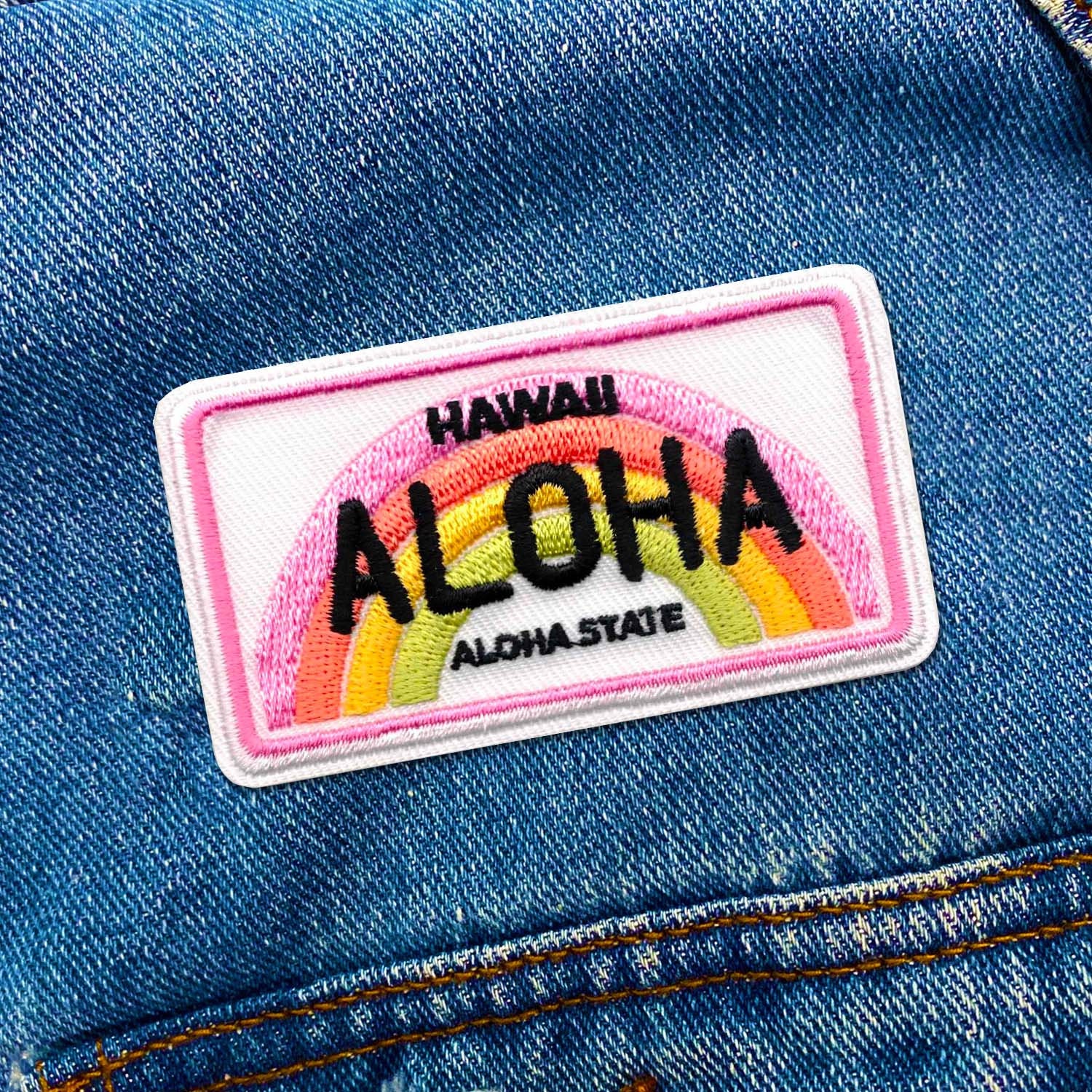 Aloha Hawaii Plate Patch Aloha Embroidered Iron-on Patch - Etsy