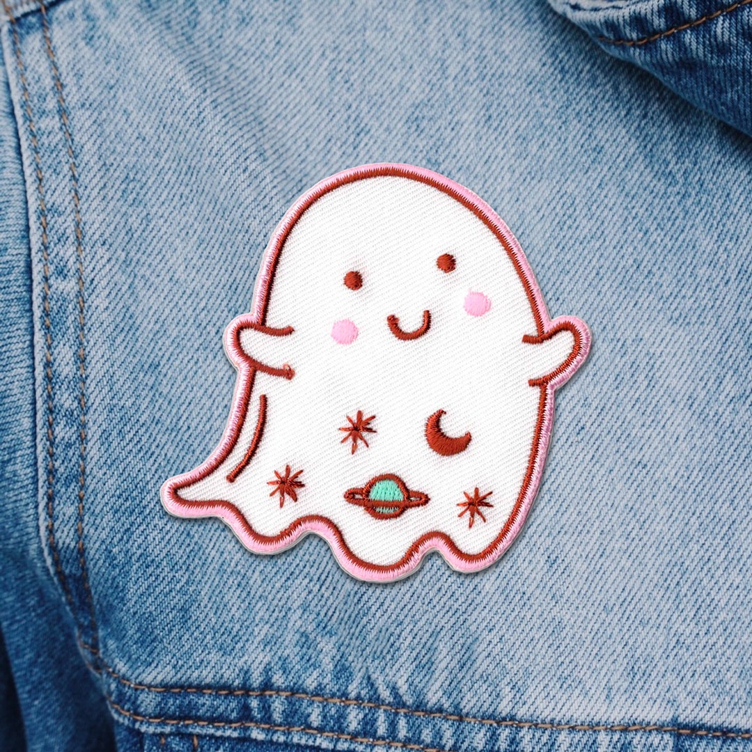 Cute Ghost Patch | Ghost Embroidered Iron-on Patch | Trendy, Weird, Fun ...