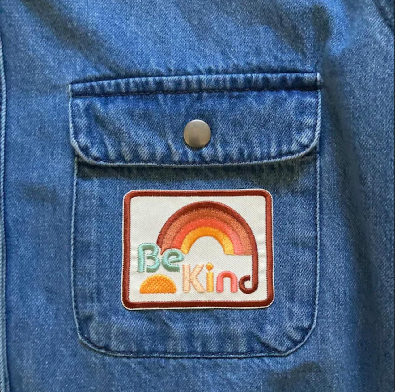 Be Kind Patch Be Kind With Rainbow Embroidered Iron-on Patch - Etsy