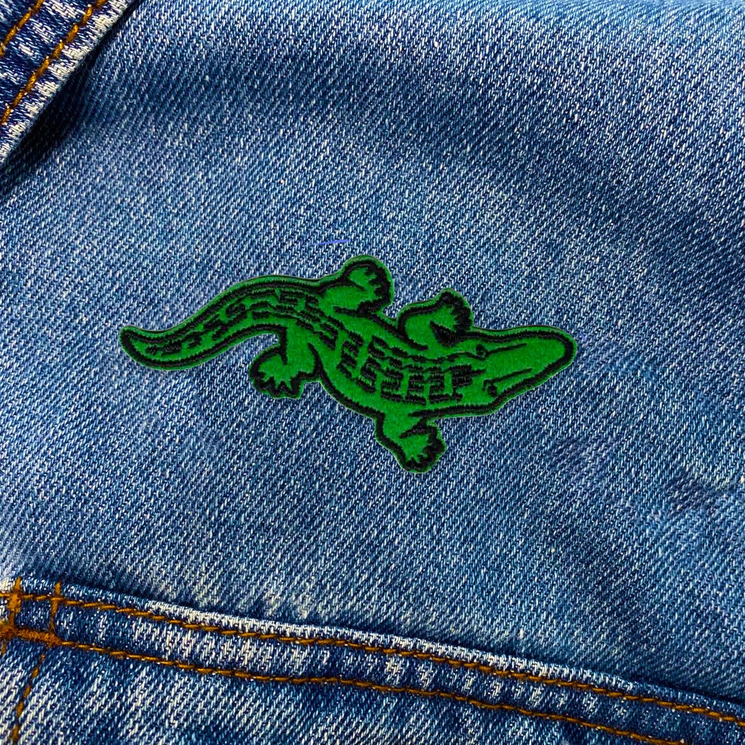 Alligator Patch | Green Alligator Embroidered Iron-on Patch Applique ...