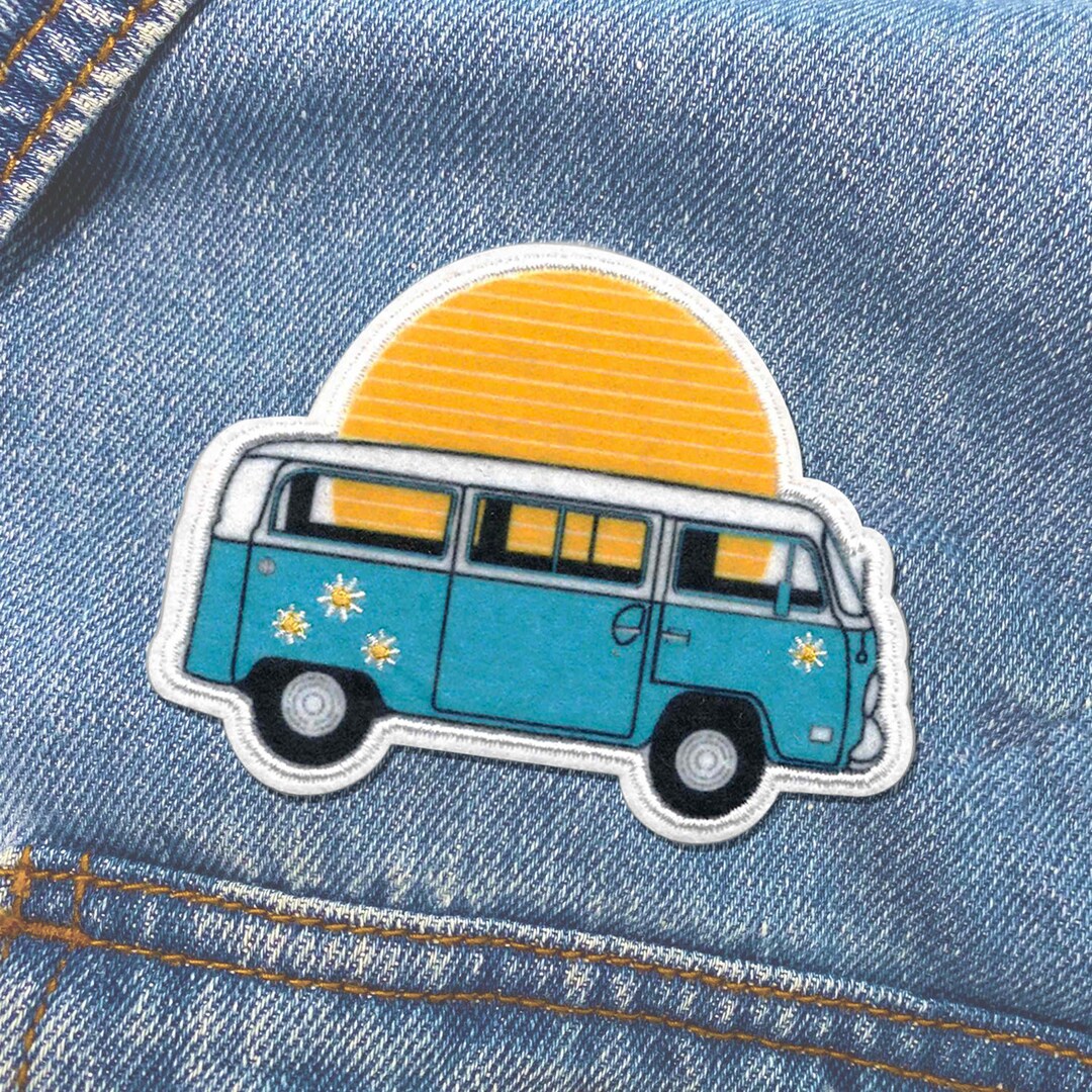 Sunset Bus Patch | Sunset Embroidered Iron-on Patch | Trendy, Weird, Fun Patches That We Love to ...