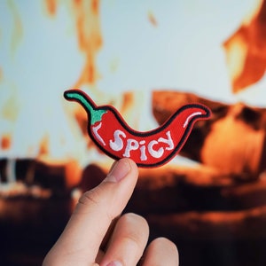 Spicy Pepper Patch | Pepper Embroidered Iron-on Patch | Trendy, Weird ...