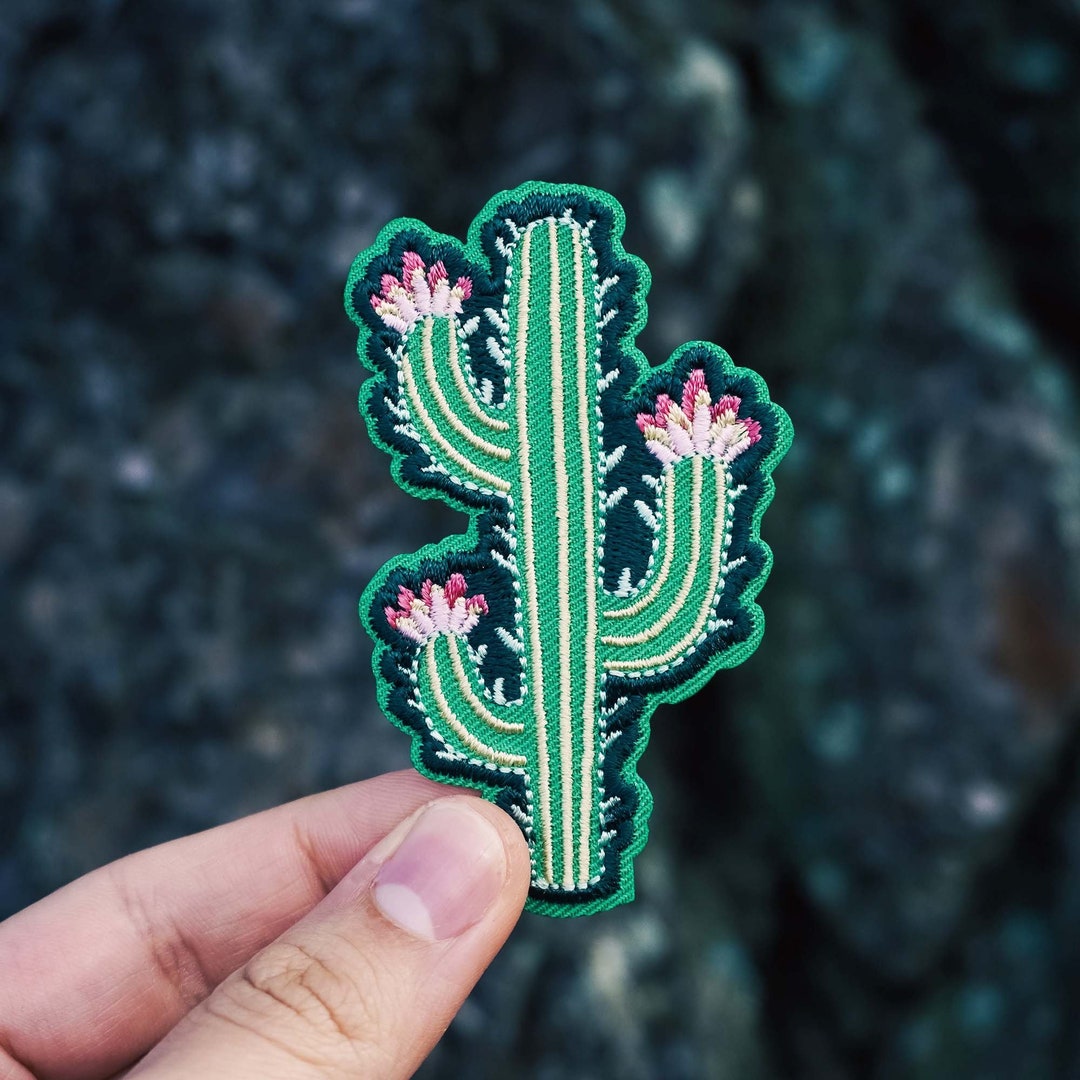 Modern Cactus Patch | Cactus Embroidered Iron-on Patch | Trendy, Weird ...