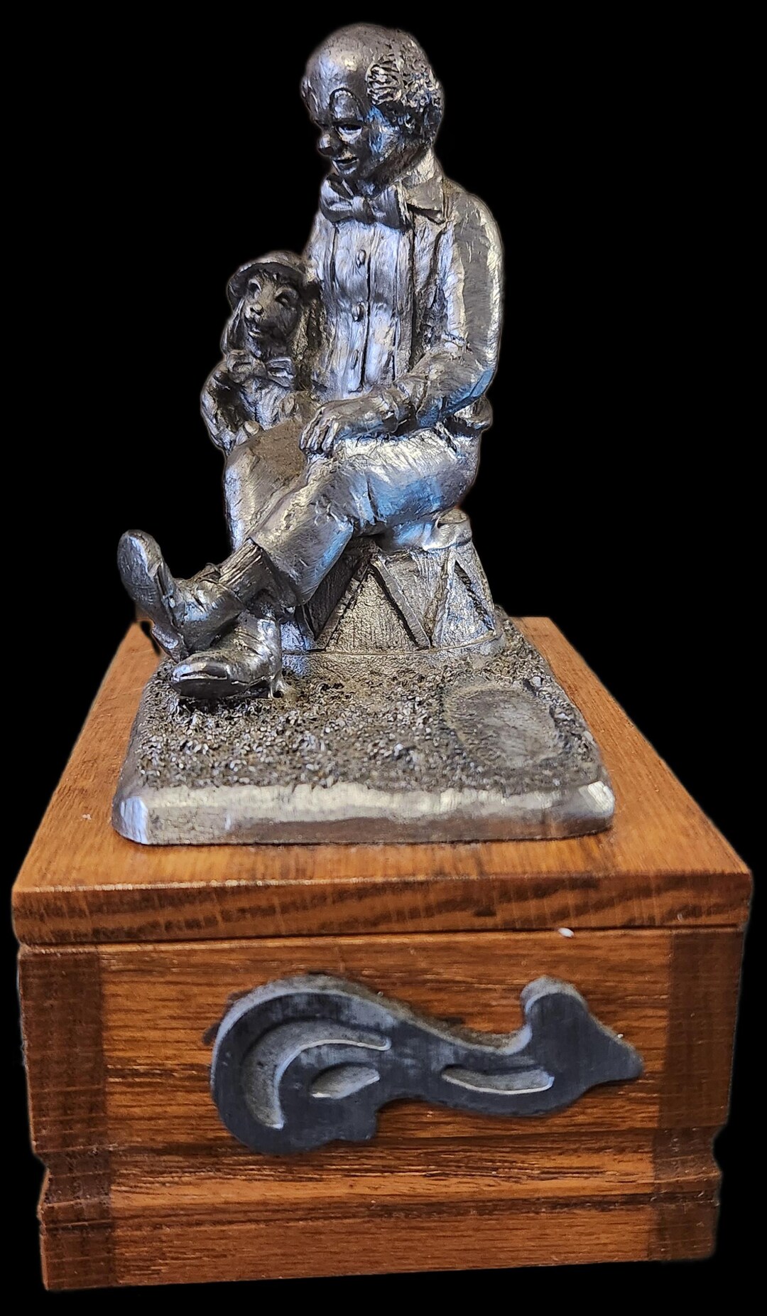 Michael Ricker Pewter Sculpture Vintage Clown Music Box Signed and ...