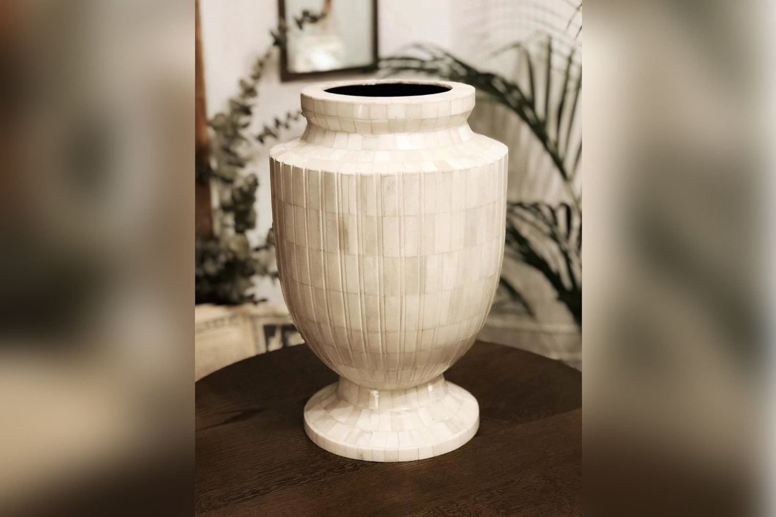 Handmade Moroccan Bone Inlay White Vase | Etsy