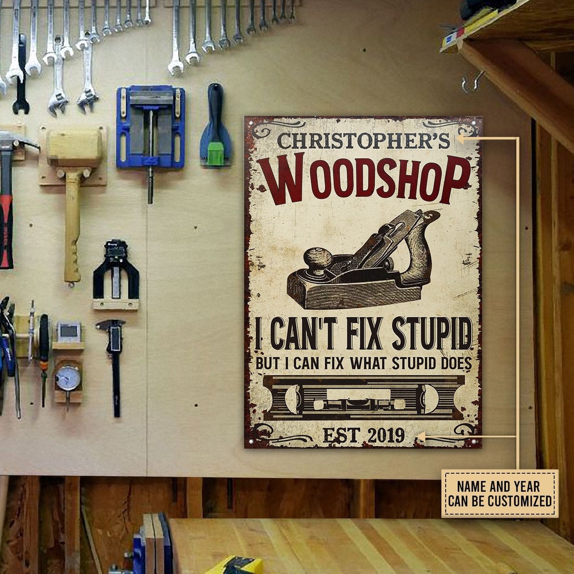 Woodshop Sign Workshop Sign Garage Sign Man Cave Sign Gift | Etsy