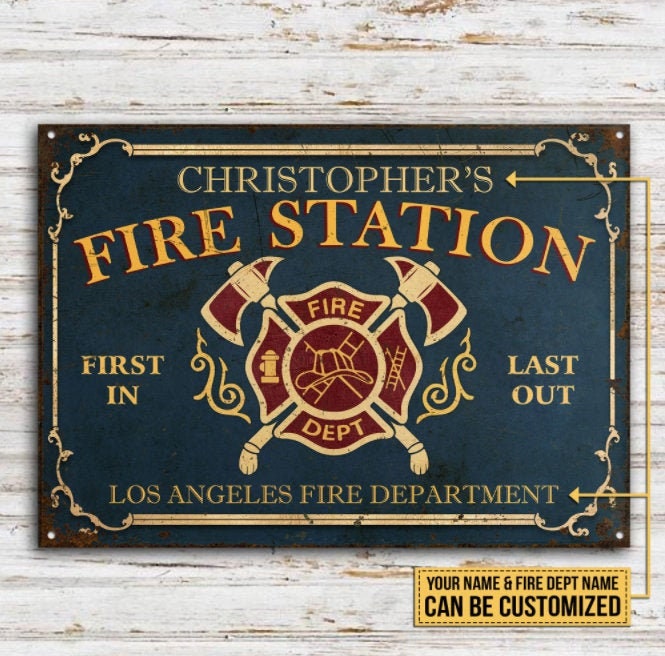 Fire Station Sign Custom Fire Station Sign Fire Department | Etsy