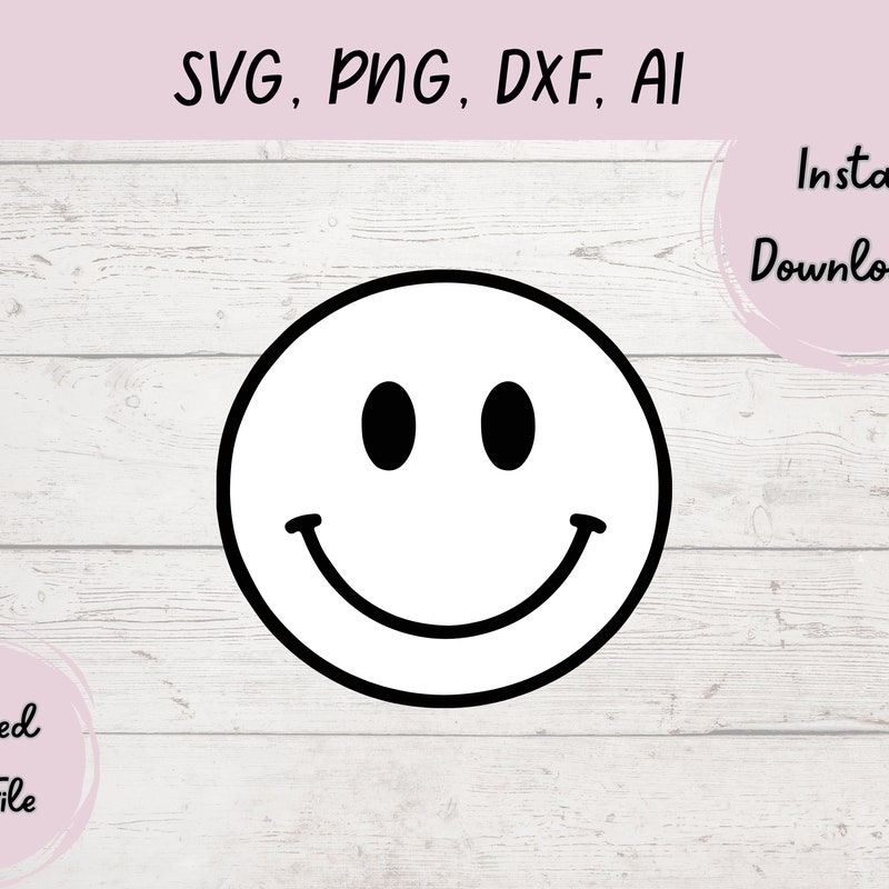 Smiley Face Svg - Etsy