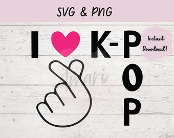 Red I Love K-pop Quote Red I Love K-pop Quote SVG Digital Downloads - Etsy