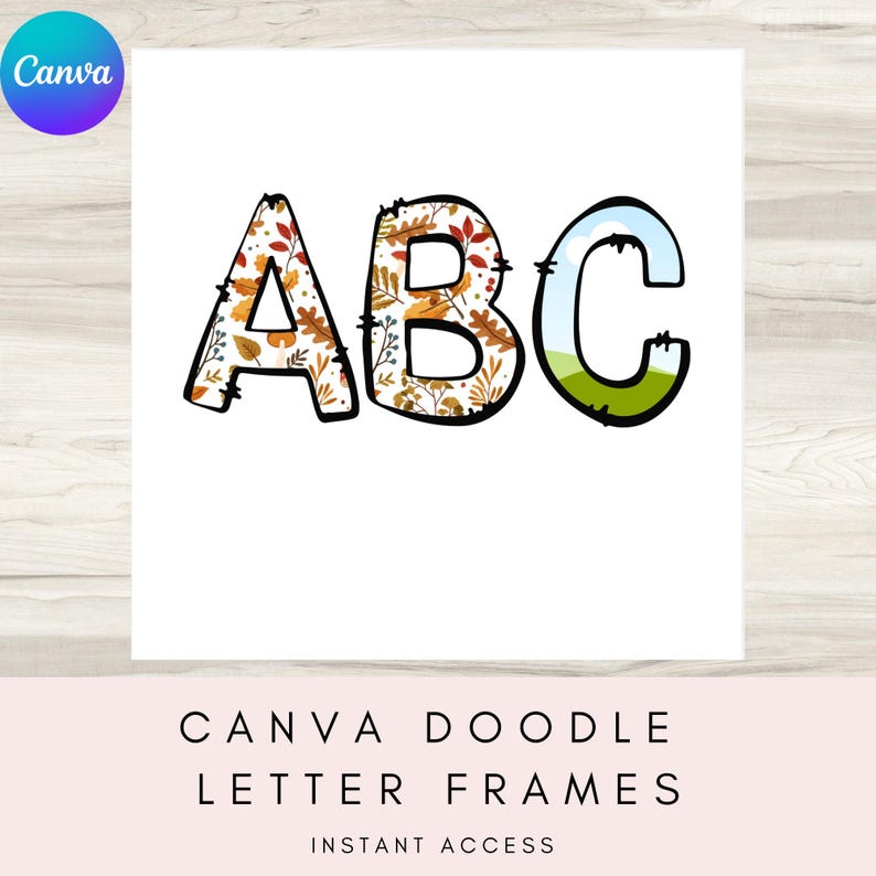 Marcos de Canva con letras dibujadas: paquete de fuentes editables ...