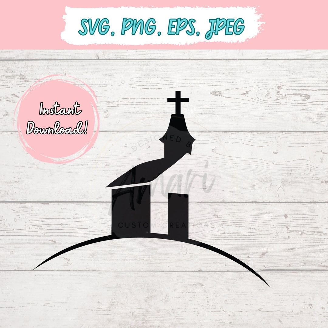 Church SVG, PNG, Jpeg, Eps, Pes Files, Digital Download, Church Logo ...