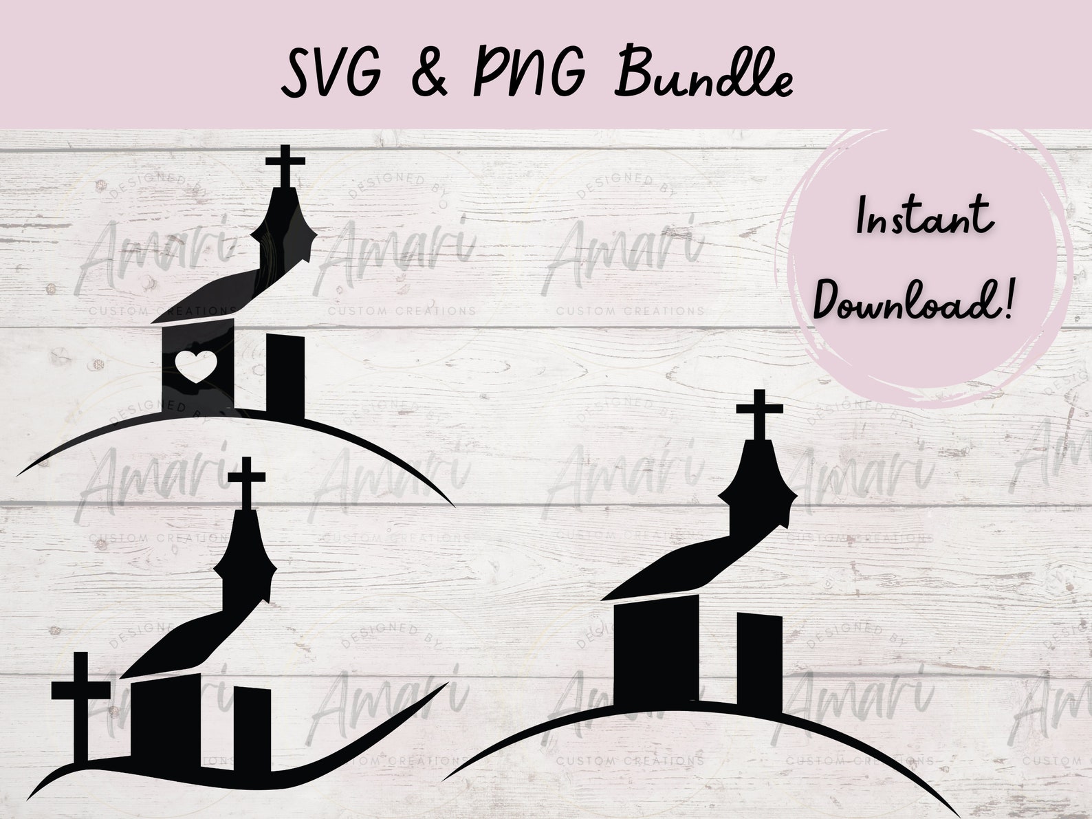 Church SVG and PNG Bundle - Etsy