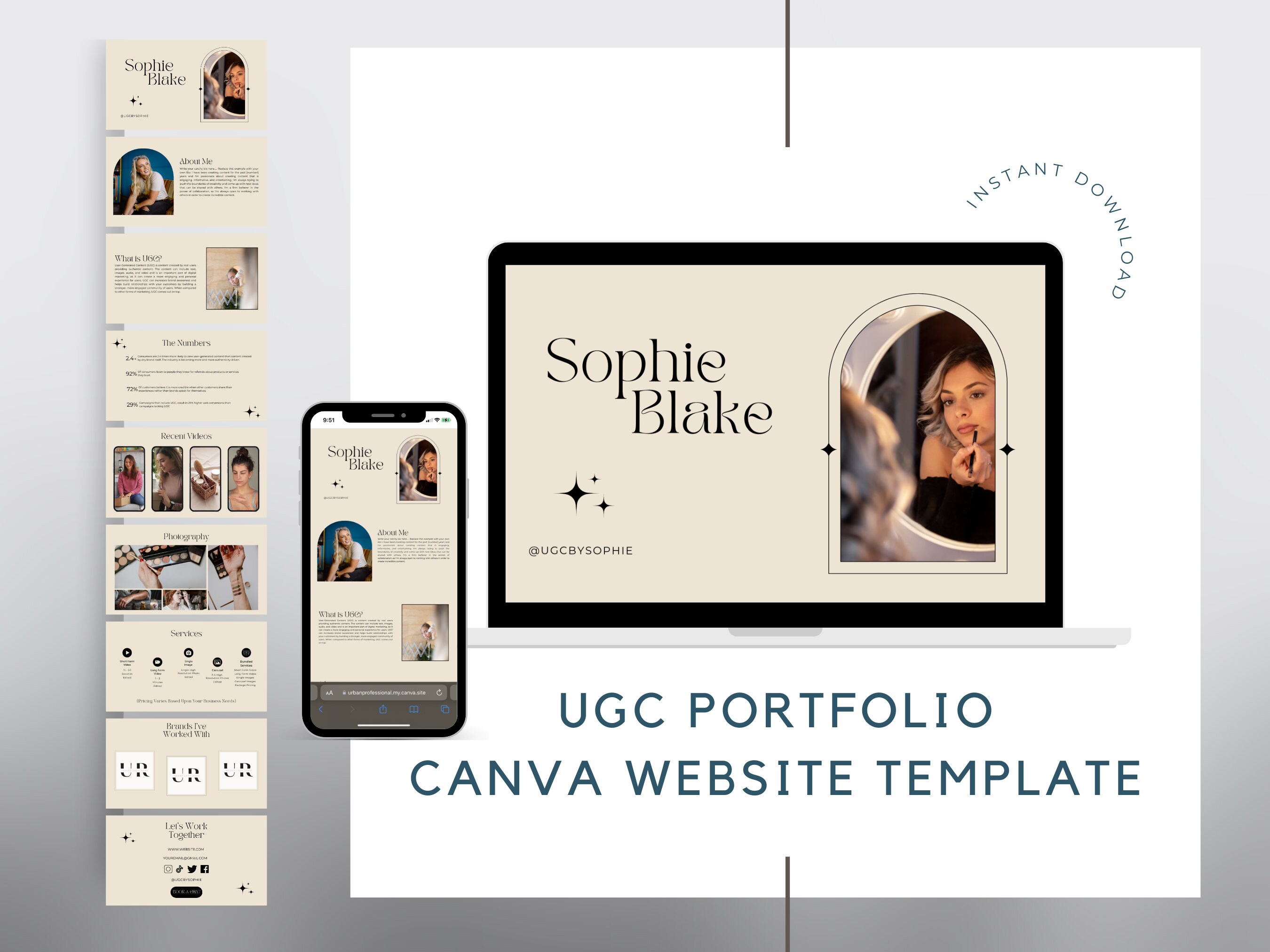 UGC Portfolio, UGC Website Template Editable in Canva, UGC Media Kit ...