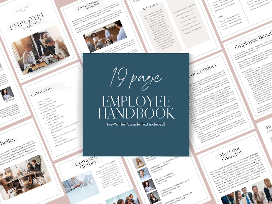 Plantilla de manual del empleado Canva, manual de RR. HH. editable, kit ...