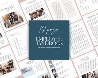 Employee Handbook Template Canva, Editable HR Manual, New Hire Onboarding Kit, Welcome Employee ...