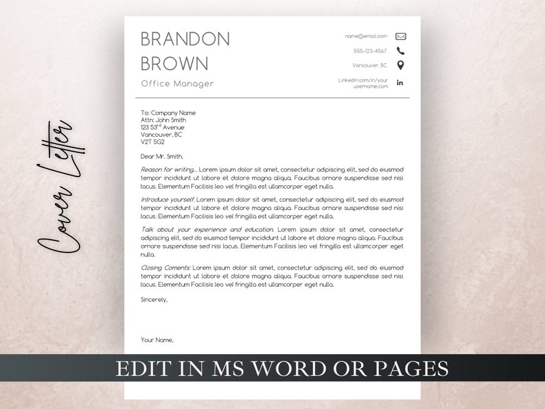 College Resume Template, Resume Template and Cover Letter, Professional ...