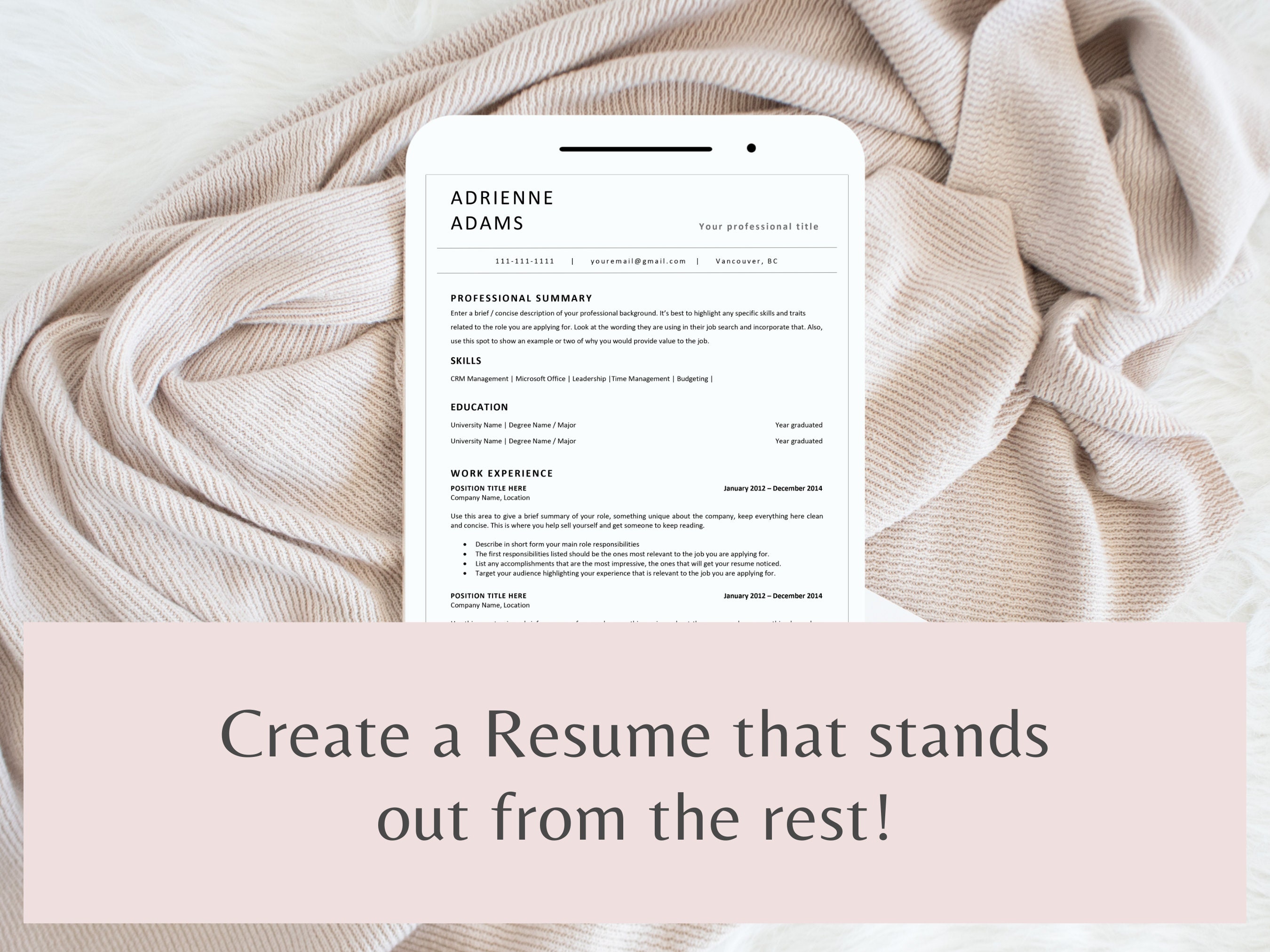 ATS Resume Template for Word and Pages, Applicant Tracking System ...