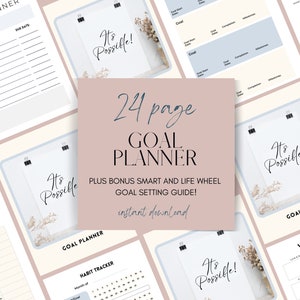 Printable Goal Setting Planner, SMART Goal Planner, Habit Tracker ...