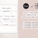 Employment Application Form, Editable in CANVA and MS Word, Forms for ...