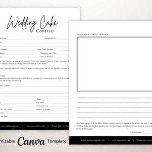 Wedding Cake Contract Template Edit in Canva, Contract for Baker ...