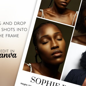 Modeling Comp Card Template, Modeling Photocard, Zed Card for Models, Z ...