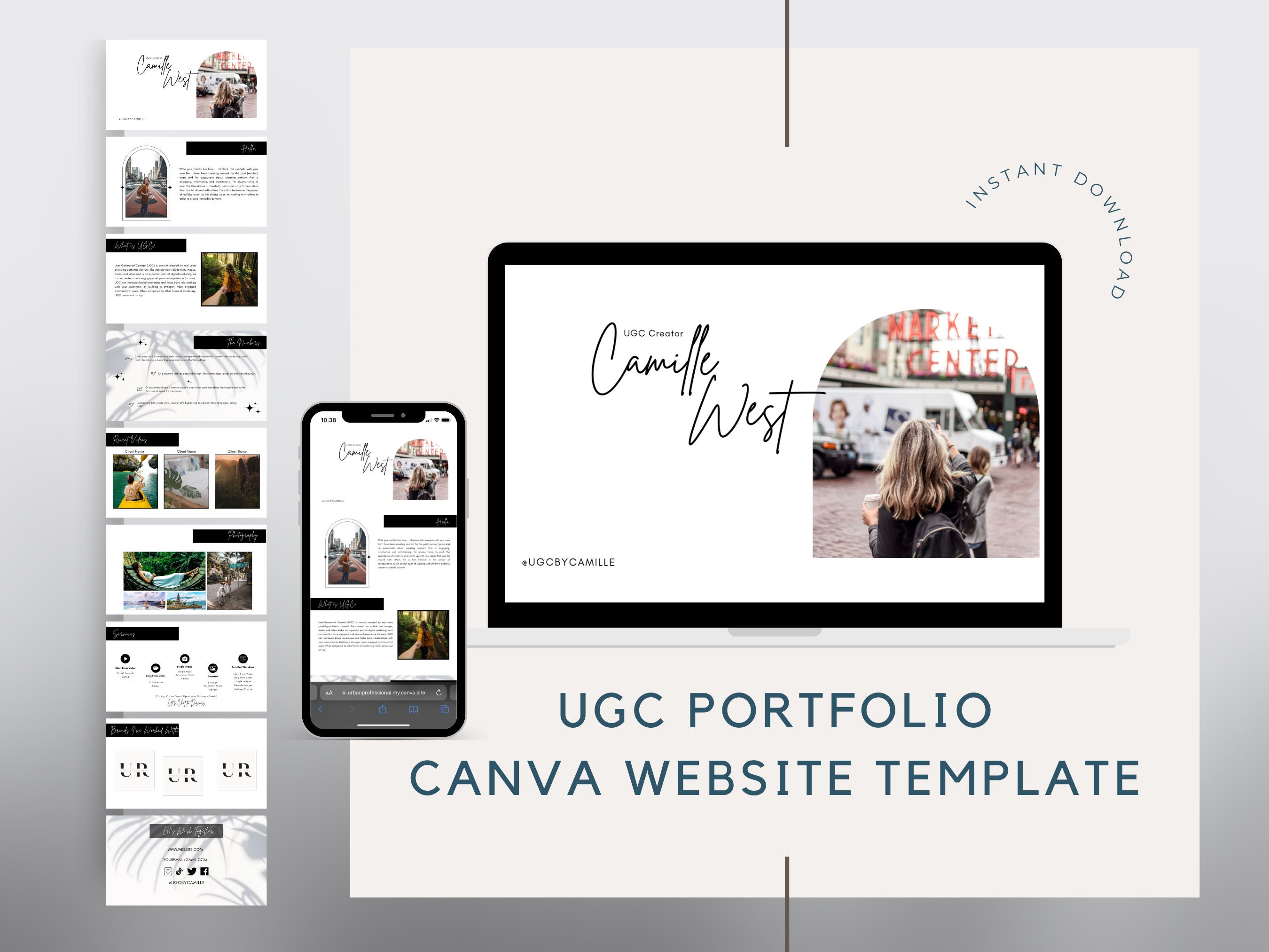 UGC Portfolio, UGC Website Template Editable in Canva, UGC Media Kit ...