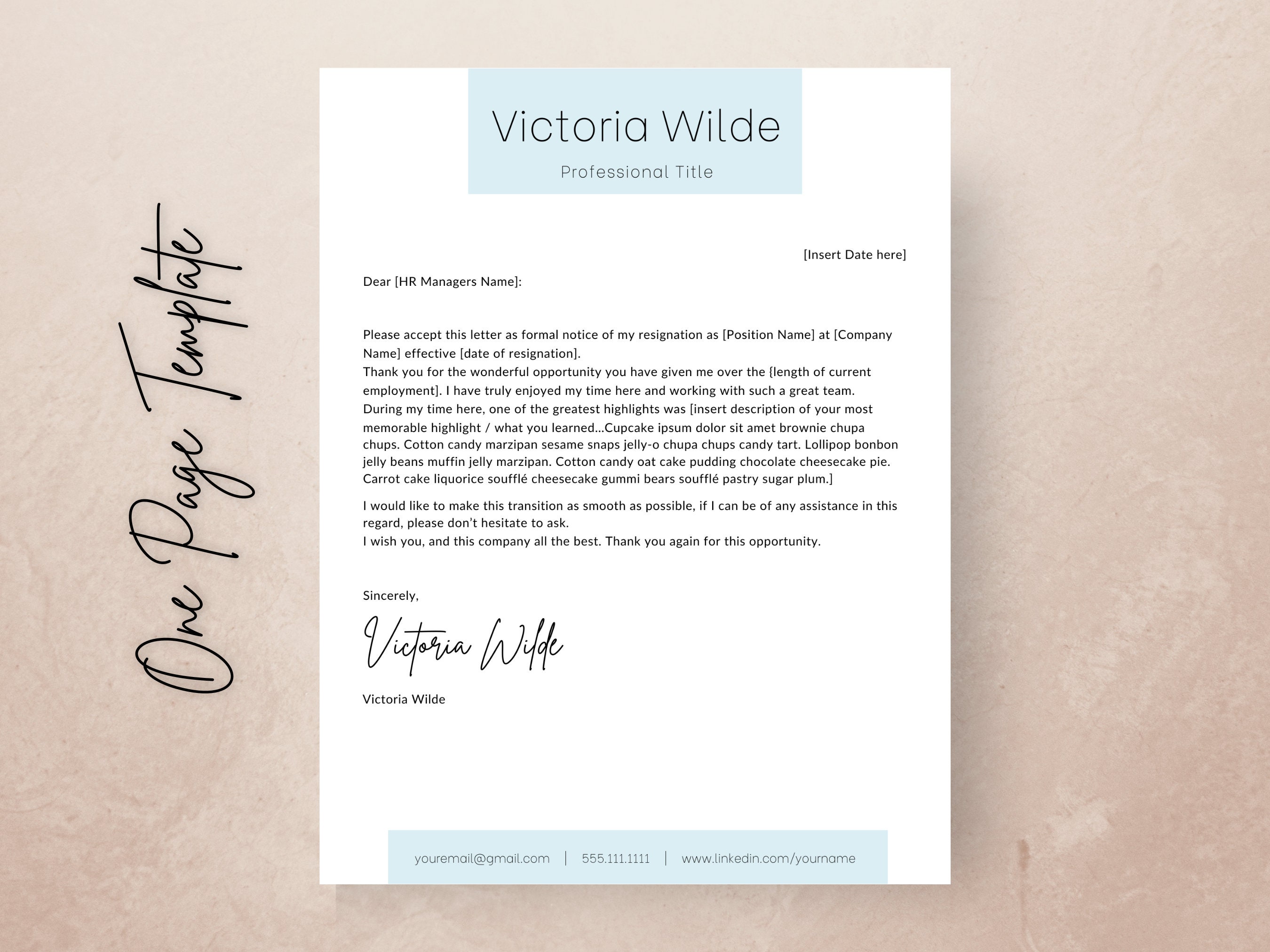 Resignation Letter | Professional Resignation Letter Template, Quitting ...