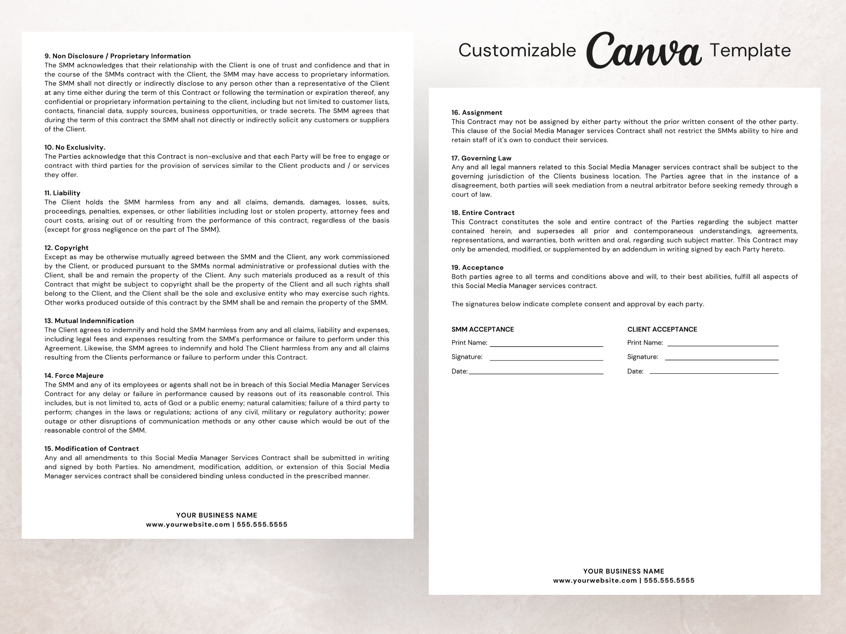 Social Media Marketing Contract Freelance Social Media Marketing ...