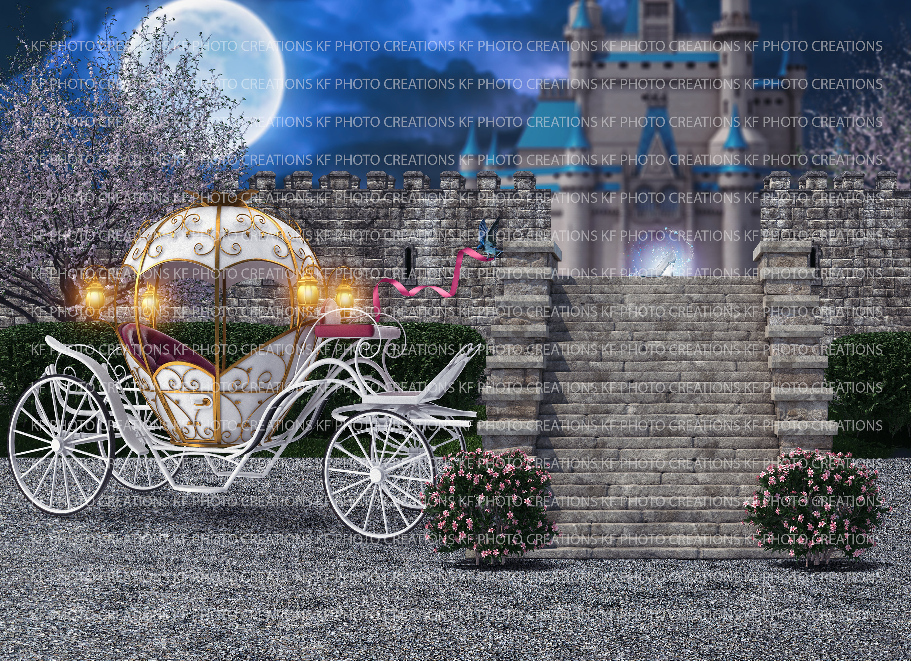 Night Castle Digital Backdrop, Night Castle Digital Backdrop - Etsy
