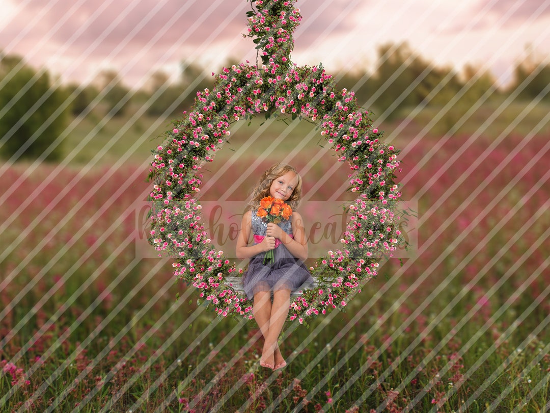 Spring Flower Swing Digital Backdrop, Spring Flower Swing Digital ...