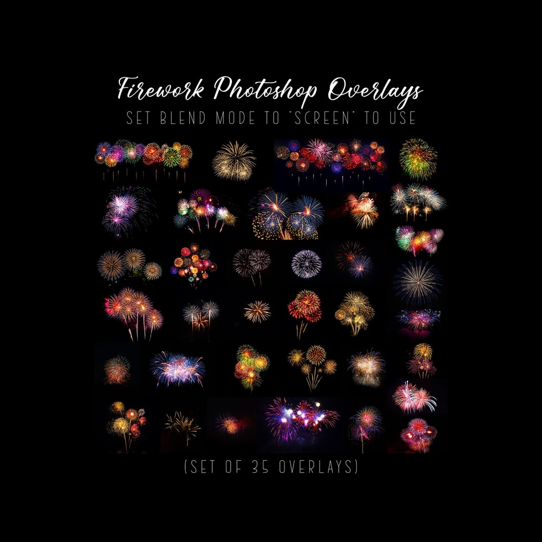 35 Firework Digital Photoshop Overlays - Etsy