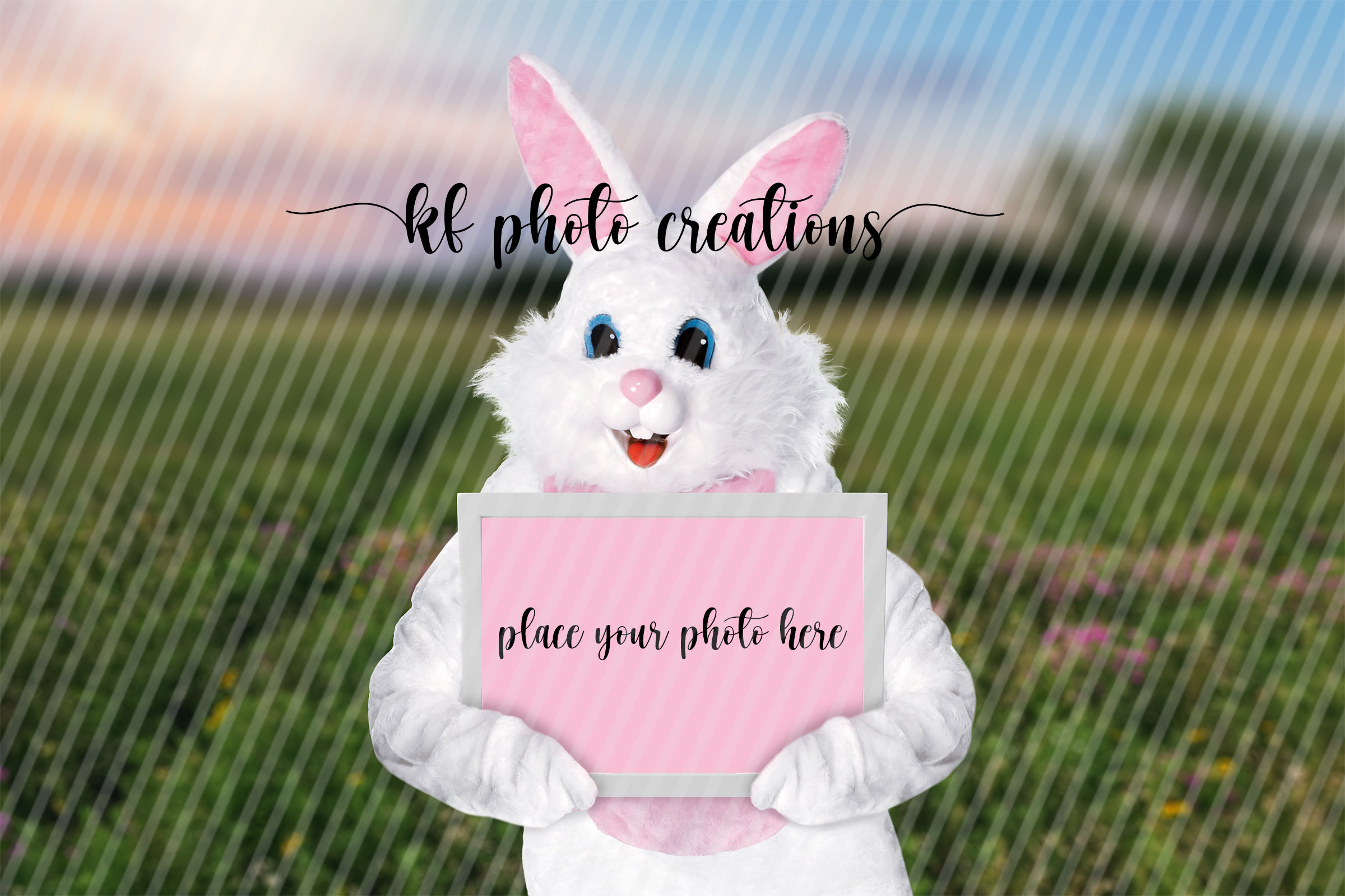 Easter Bunny Photo Frame Digital Backdrop Easter Bunny Photo | Etsy