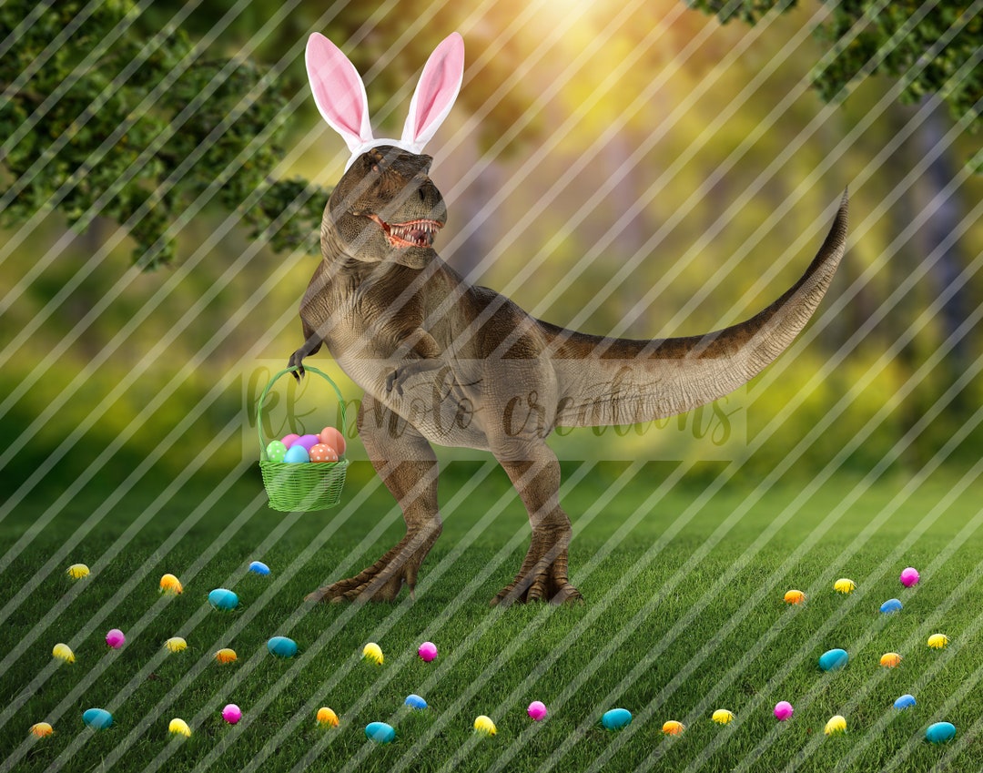 Easter T-rex Digital Backdrop, Easter T-rex Digital Background - Etsy