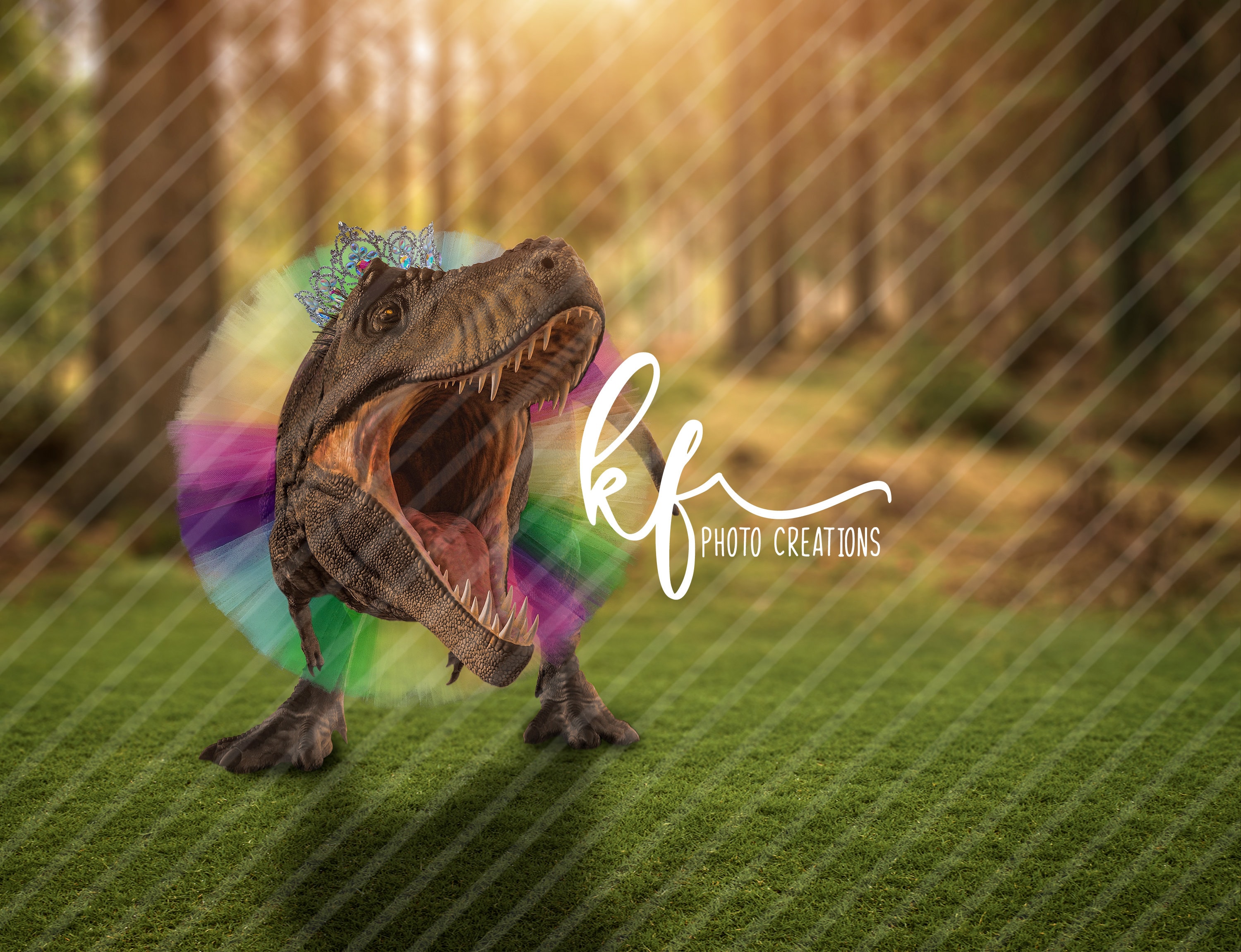 Tutu T-rex Dinosaur Digital Backdrop, Tutu T-rex Dinosaur Digital ...