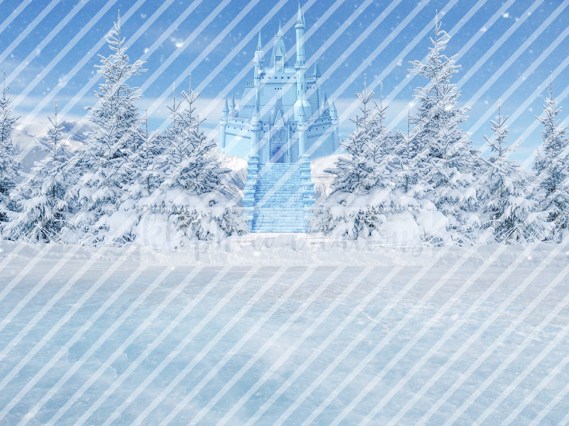 Ice Castle Backdrop Ice Castle Digital Background | Etsy