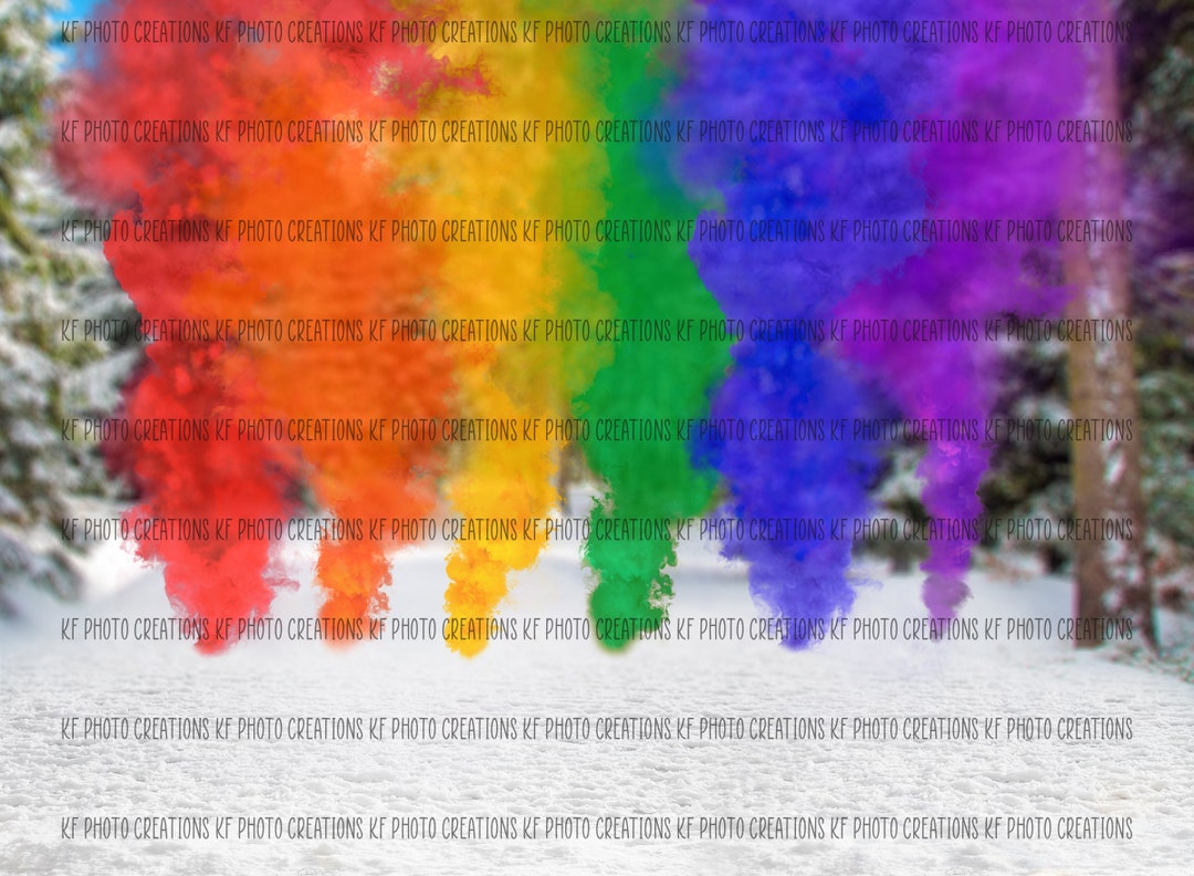 Maternity Rainbow Baby Smoke Bomb Snowy Digital Backdrop, Maternity ...