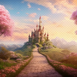 Princess Castle Pathway Digital Background - Etsy