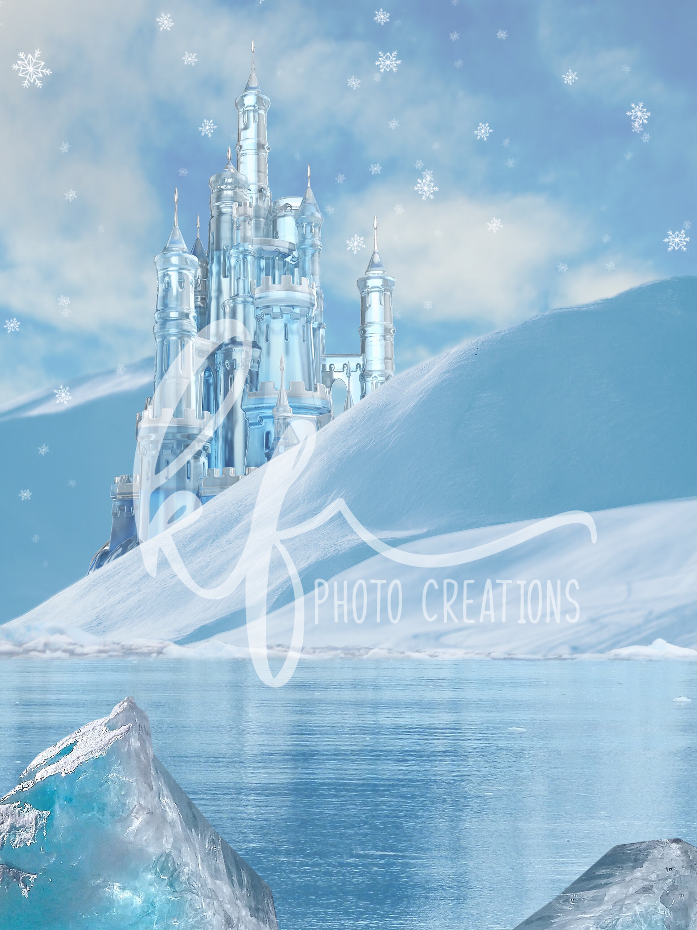 Ice Castle Digital Backdrop Digital Background | Etsy
