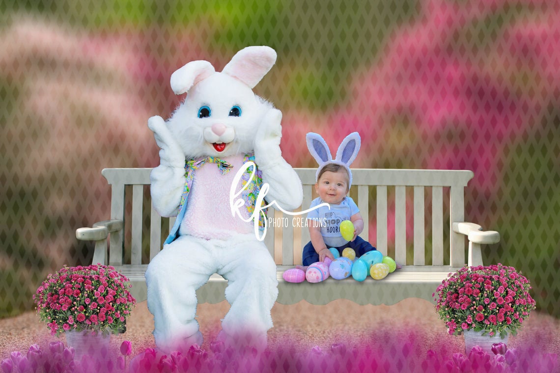 Easter Bunny Digital Backdrop, Easter Bunny Digital Background - Etsy