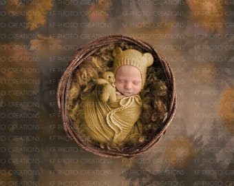 Newborn Digital Background: White Yellow Floral - Etsy
