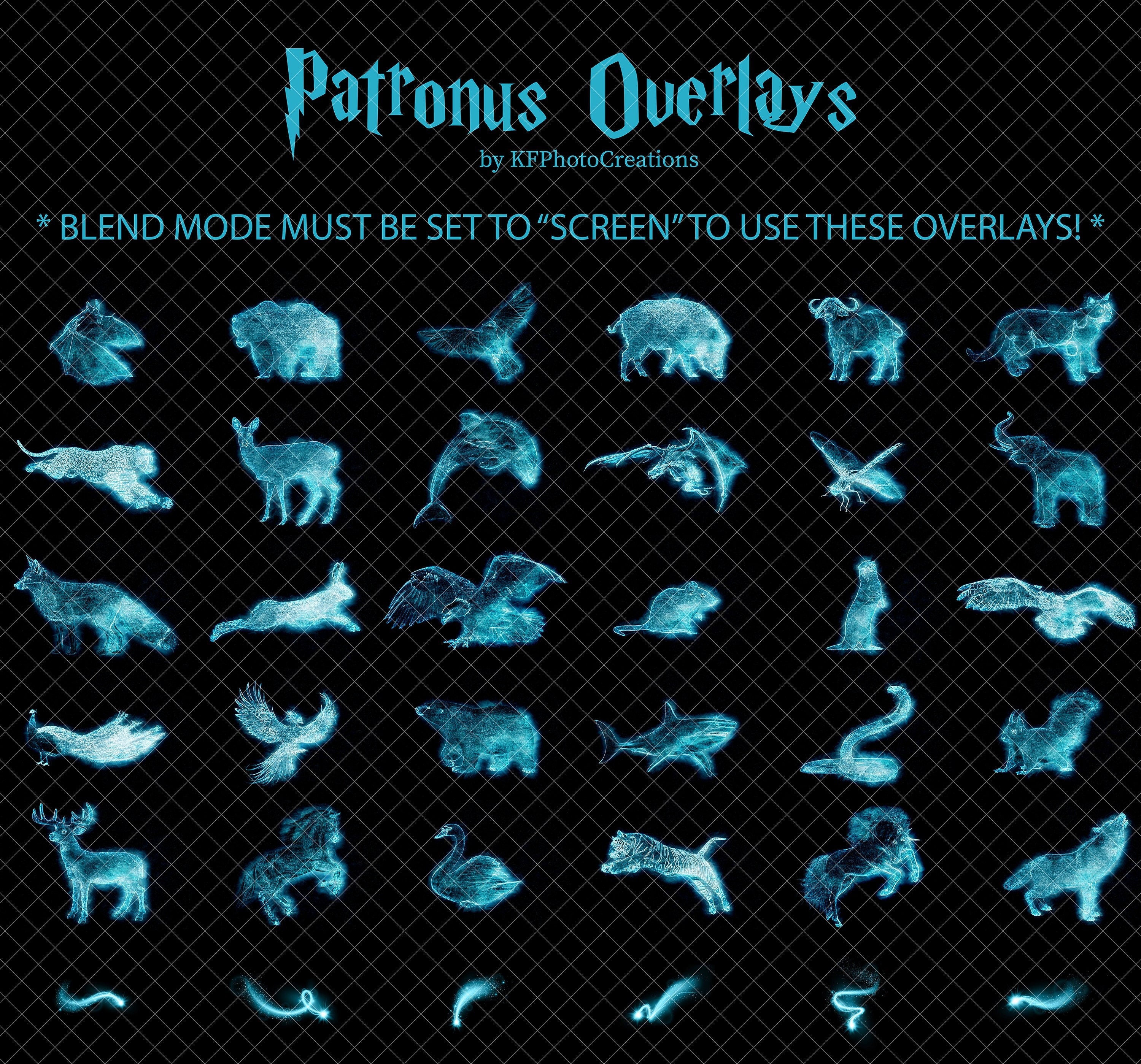 Animal Wand Magic Digital Overlays for Photoshop set of 30 - Etsy