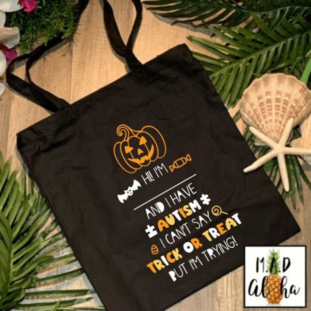 Trick or Treat-halloween-autism-personalized Bag - Etsy