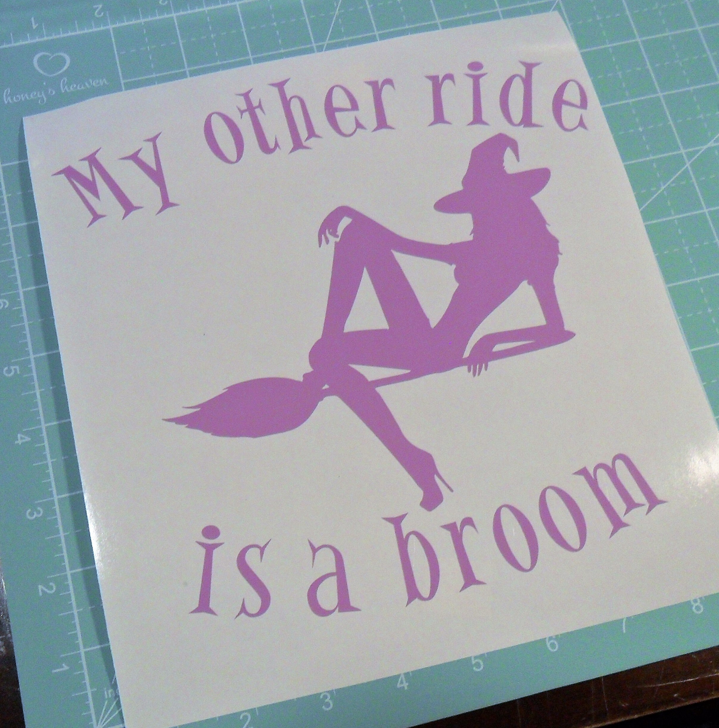 My other ride is a broom Witch Decal | Etsy