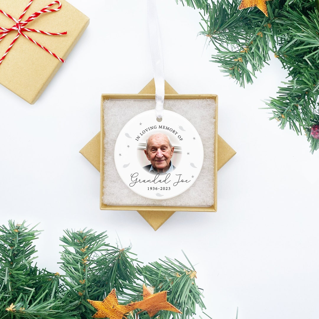 Personalised Memorial Bauble, Personalised Photo Christmas Ornament ...