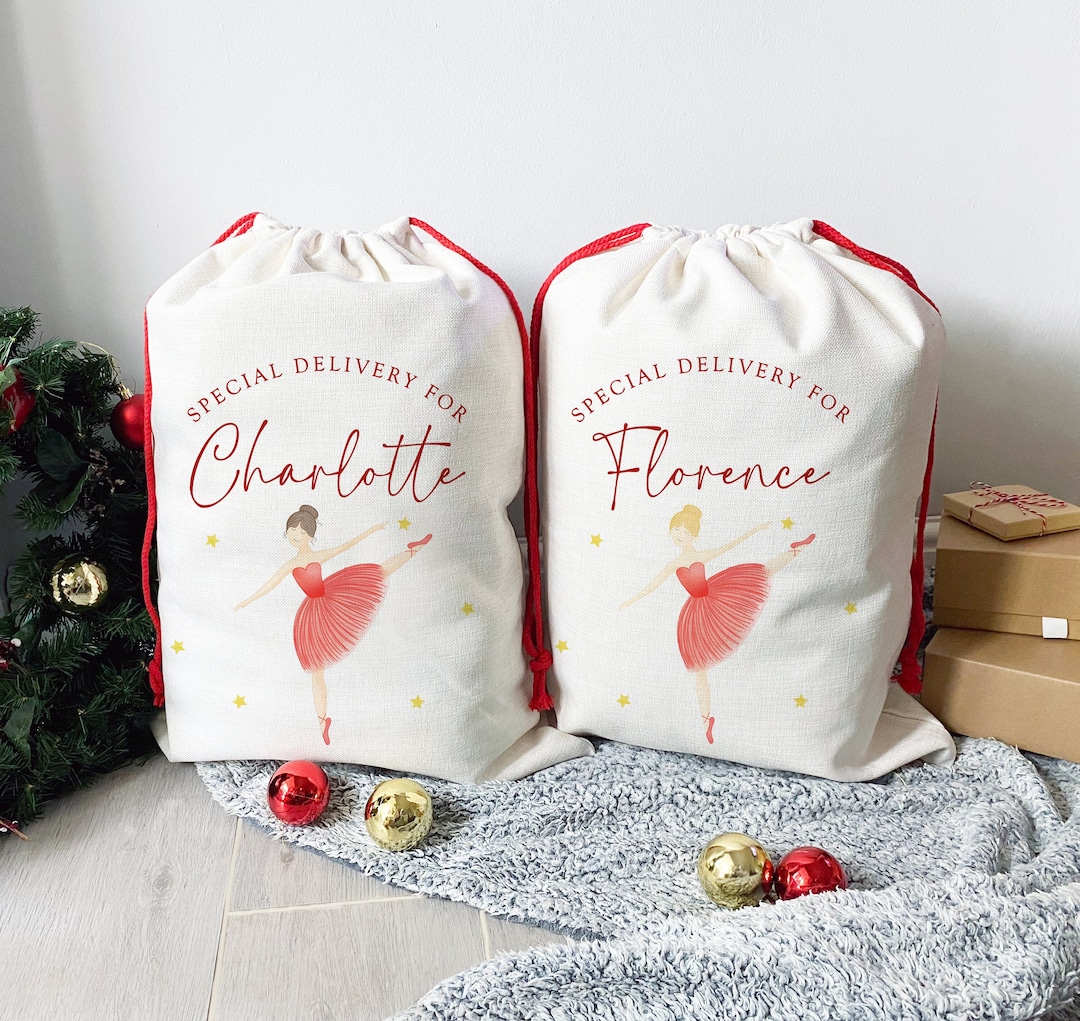 Personalised Christmas Sack, Family Christmas Sack, Fairy Ballerina Toy ...